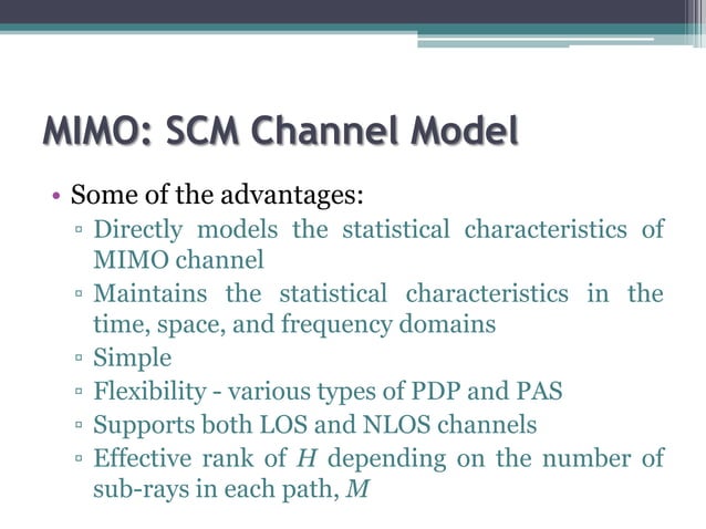Implementation of Wireless Channel Model in MATLAB: Simplified | PPTX