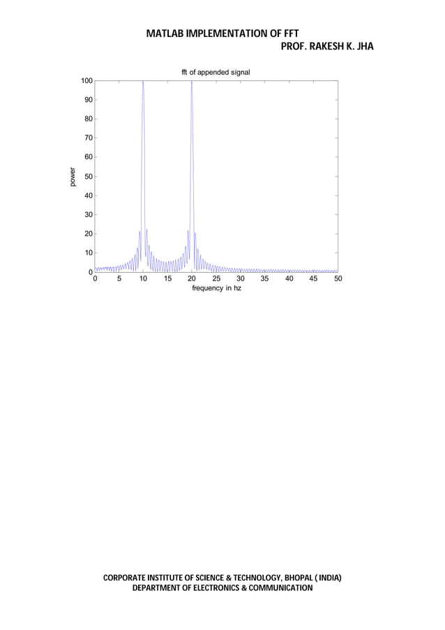 Matlab implementation of fast fourier transform | PDF