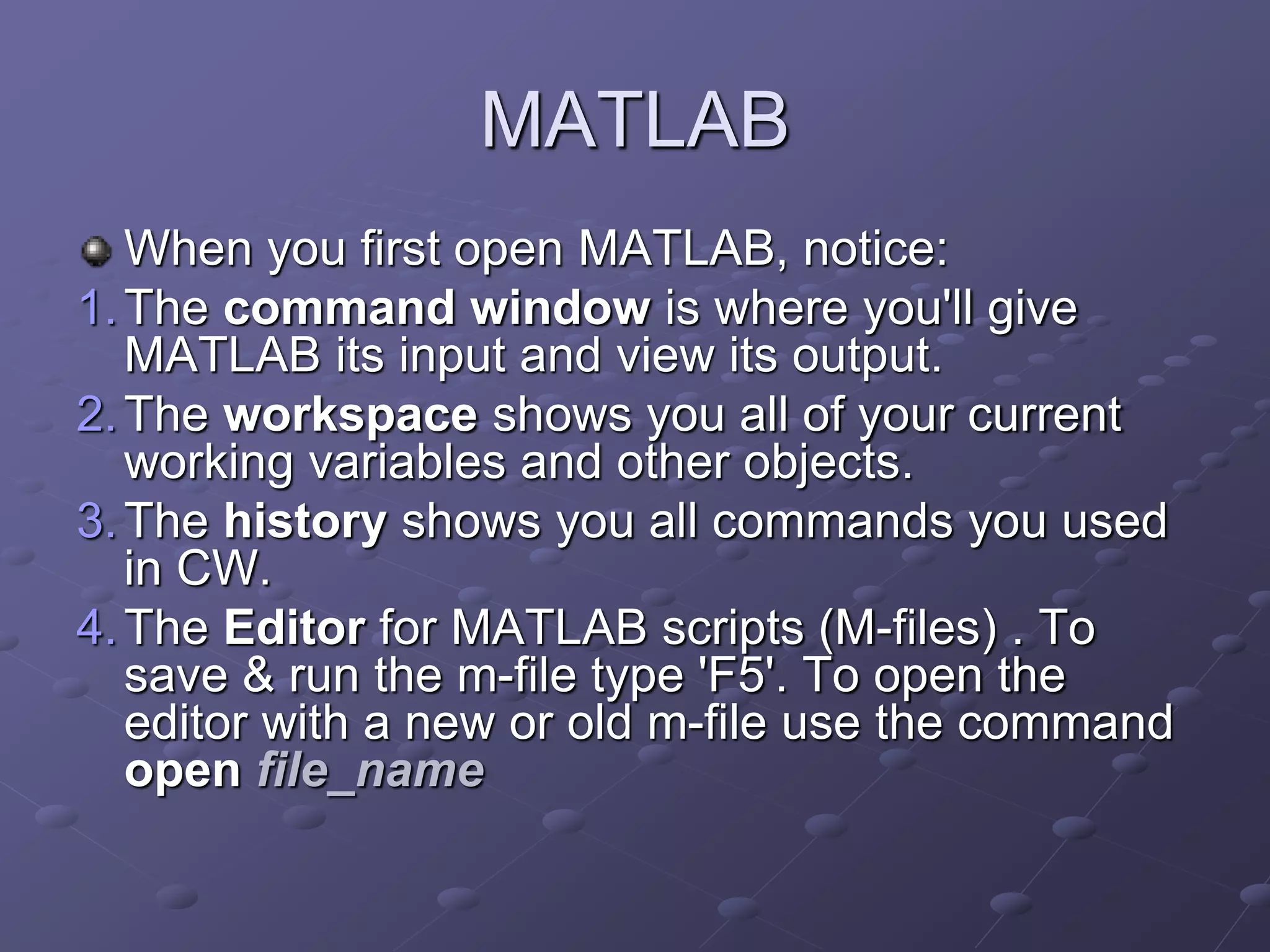 MatlabIntro.ppt | Computing | Technology & Computing