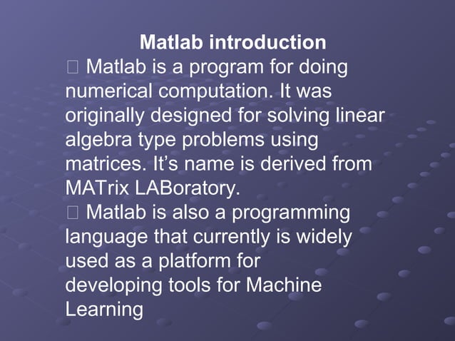Matlab Introduction Simulink and Basics ds | PPT