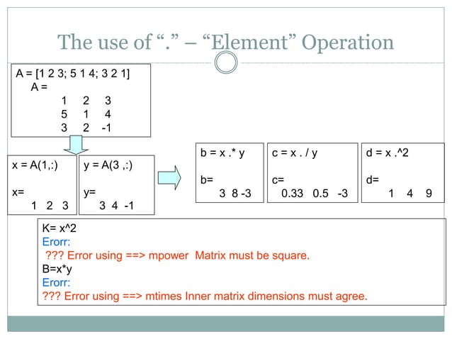 Matlab introduction | PPT | Programming Languages | Computing