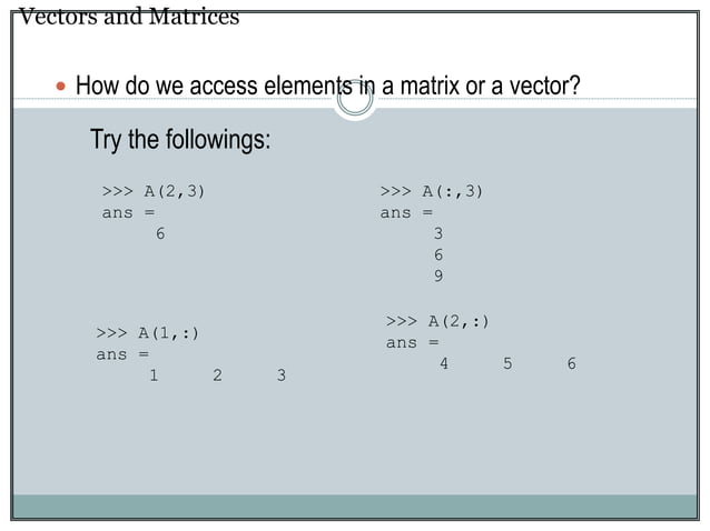 Matlab introduction | PPT | Programming Languages | Computing