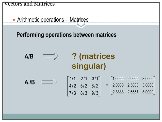 Matlab introduction | PPT | Programming Languages | Computing