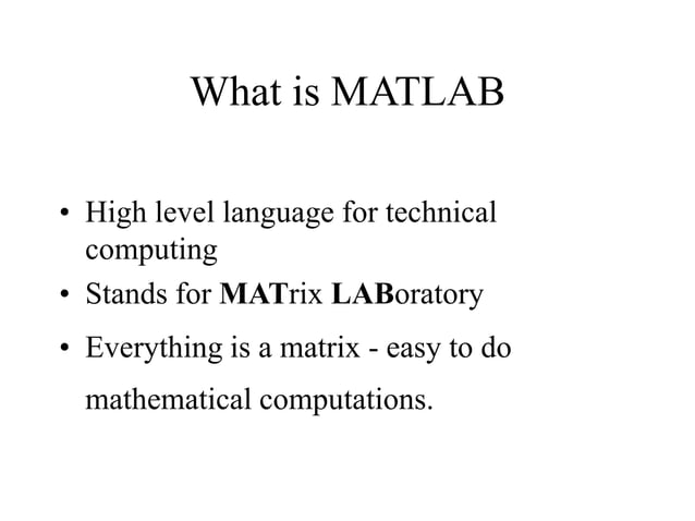 Matlab introduction | PPT