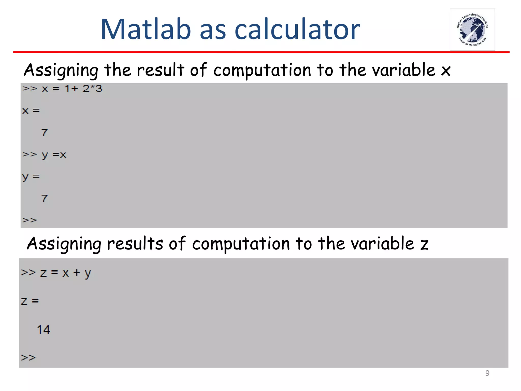 Matlab introduction lecture 1 | PDF