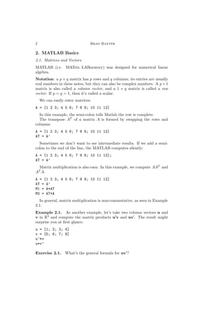Matlab intro notes | PDF
