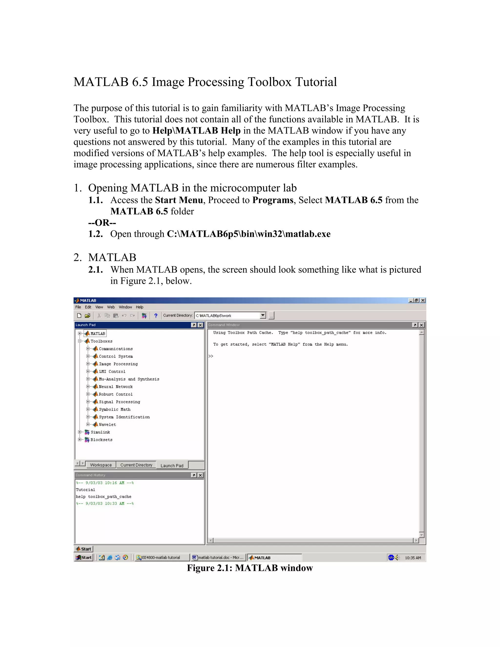 Mat-lab image processing tatorial | PDF | Computing | Technology ...