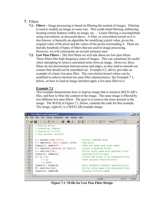 Mat-lab image processing tatorial | PDF