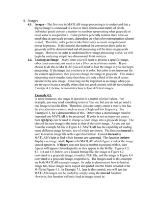 Mat-lab image processing tatorial | PDF