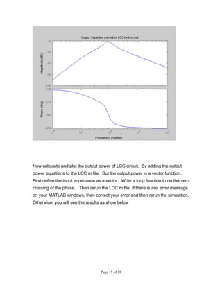 SIMULATIONS LCC RESONANT CIRCUIT using MATLAB | PDF