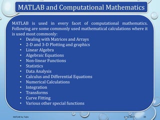 Matlab lecture 1 - installation of matlab, introduction and course outline@taj | PDF ...