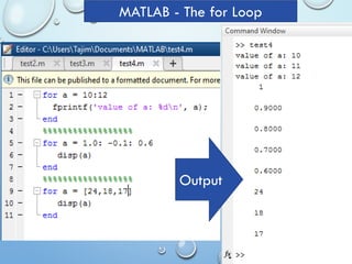 Matlab lecture 4 loops@taj | PPT