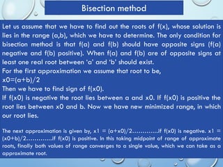 Matlab lecture 5 bisection method@taj | PPT