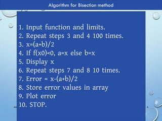 Matlab lecture 5 bisection method@taj | PPT