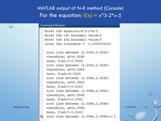 Matlab lecture 7 – regula falsi or false position method@taj | PDF ...