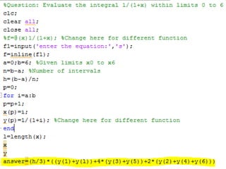 Matlab lecture 9 – simpson 1,3 and trapezoidal method@taj | PPT