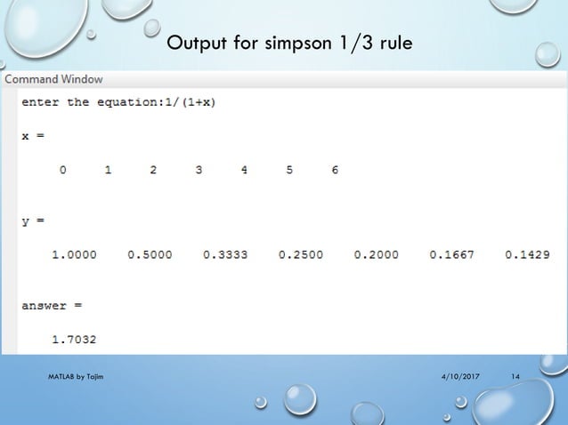 Matlab lecture 9 – simpson 1,3 and trapezoidal method@taj | PPT