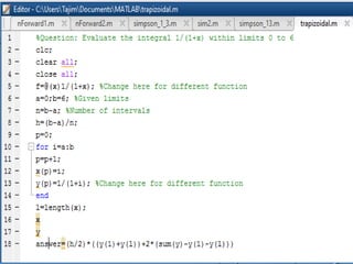 Matlab lecture 9 – simpson 1,3 and trapezoidal method@taj | PPT