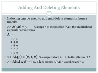 Matlab matrices and arrays | PPTX