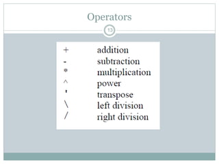 Matlab matrices and arrays | PPTX