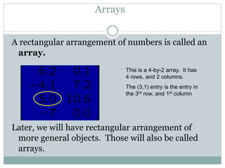 Matlab matrices and arrays | PPTX