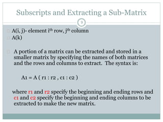 Matlab matrices and arrays | PPTX