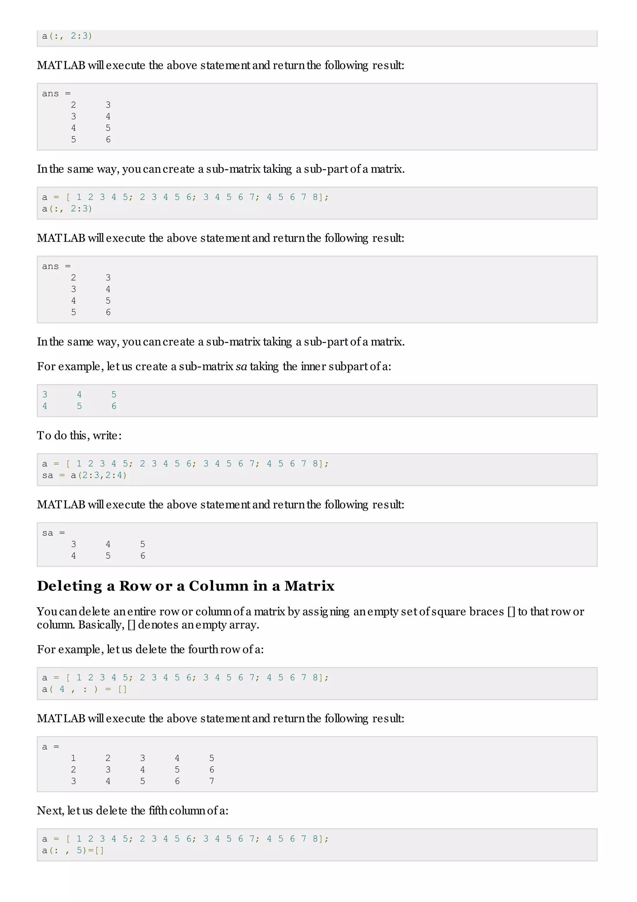 Matlab matrics | PDF