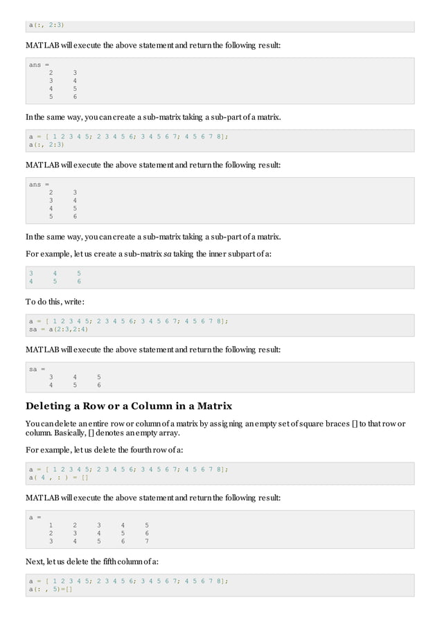 Matlab matrics | PDF | Physics | Science