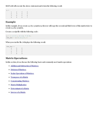 Matlab matrics | PDF