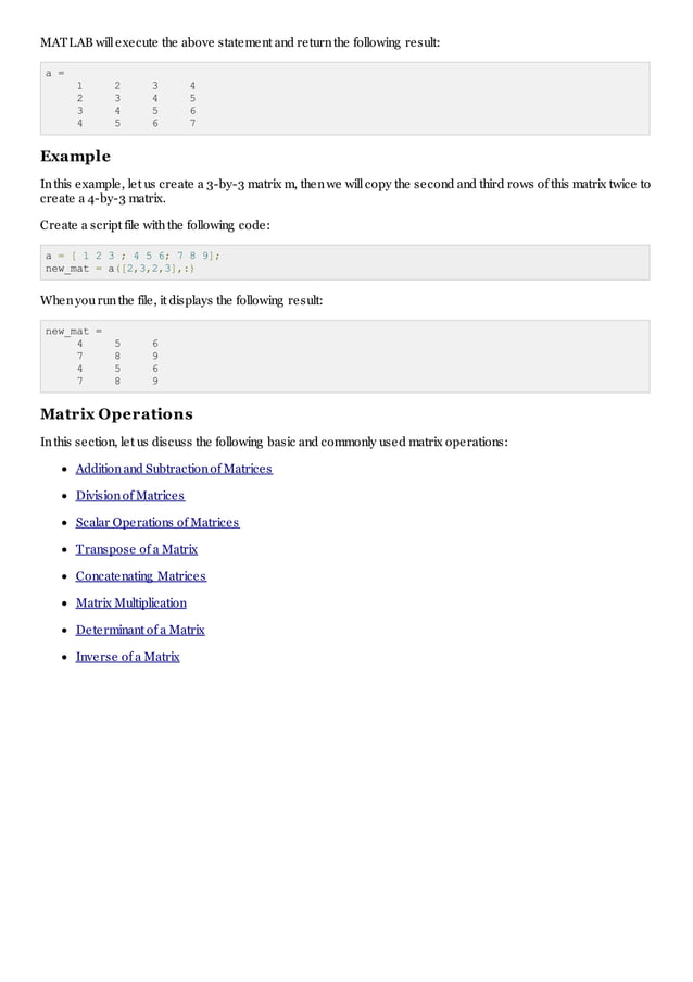 Matlab matrics | PDF | Physics | Science