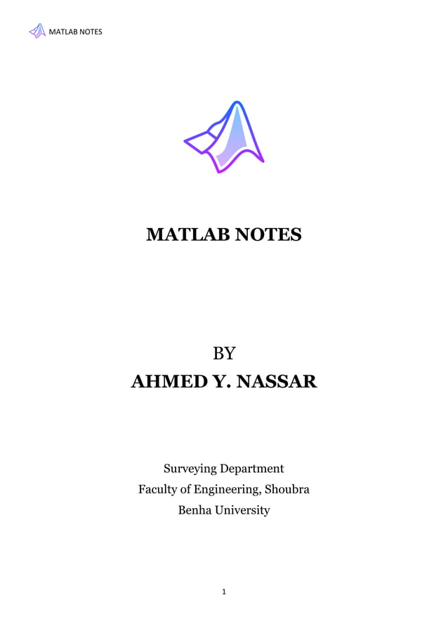 Notes On Matlab Basic Cheatsheet Pdf Physics Science