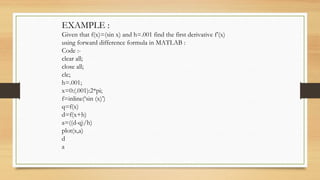 MATLAB : Numerical Differention and Integration | PPT