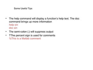 Matlab on basic mathematics | PPT