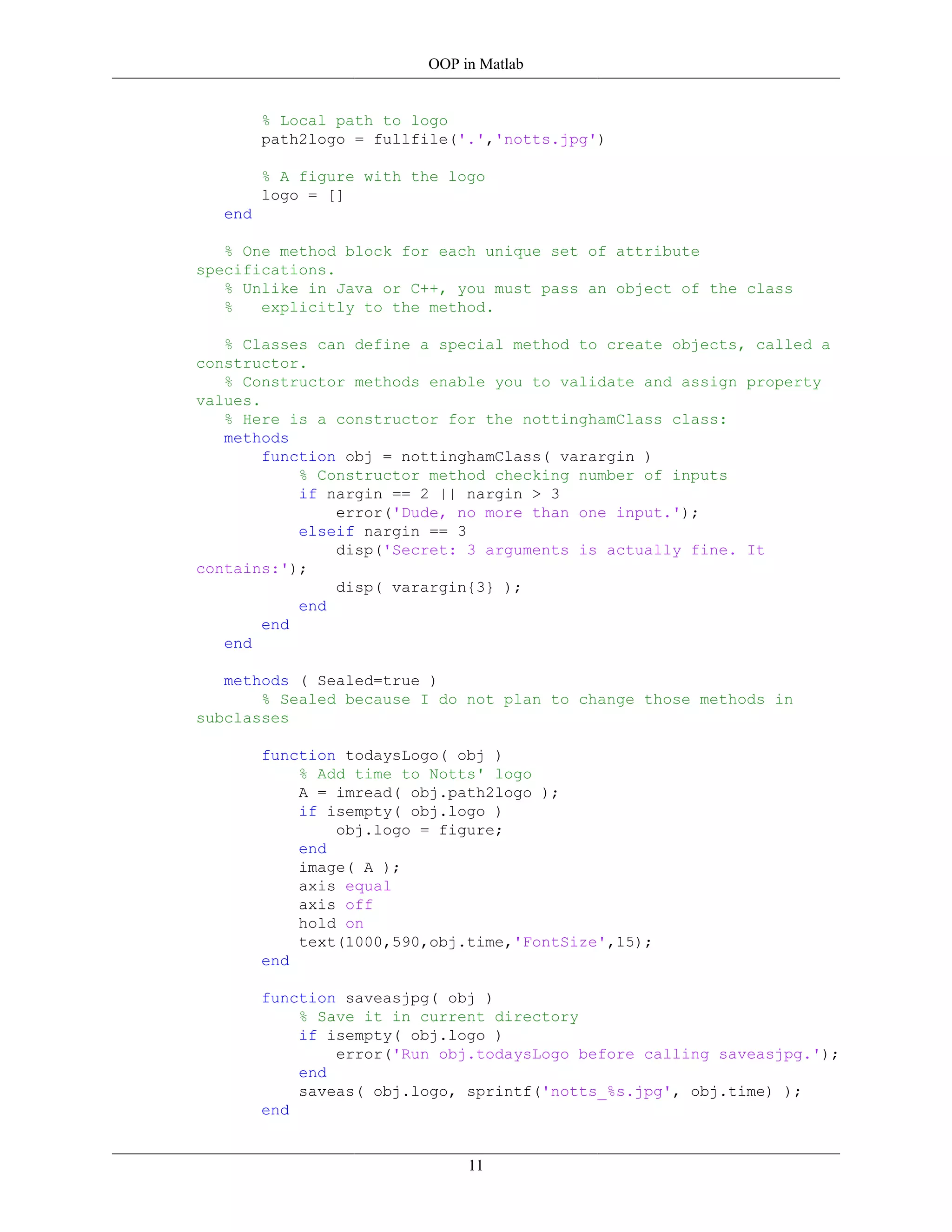 Object Oriented Programming In Matlab Pdf Programming Languages