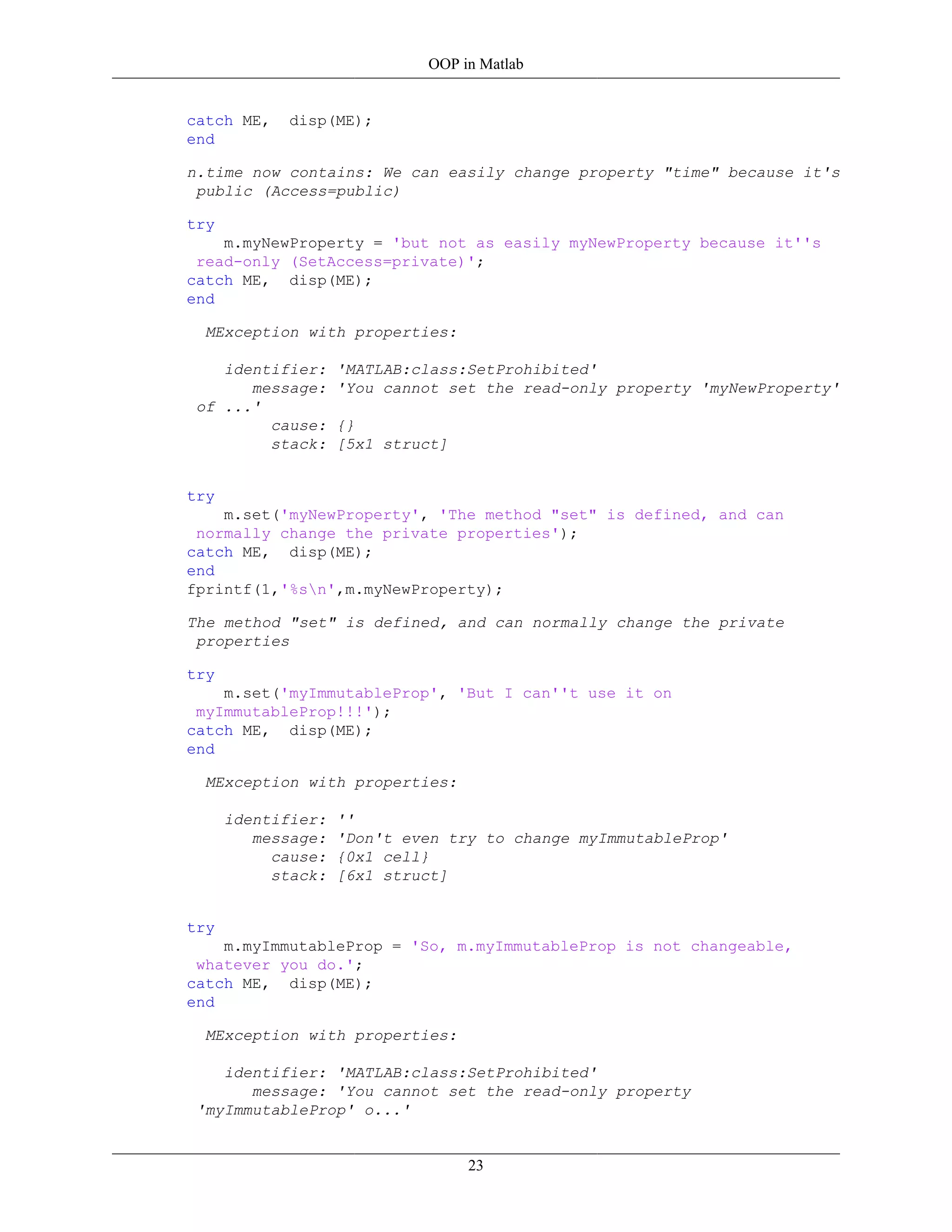 Object Oriented Programming in Matlab | PDF Object Oriented Programming in Matlab | PDF