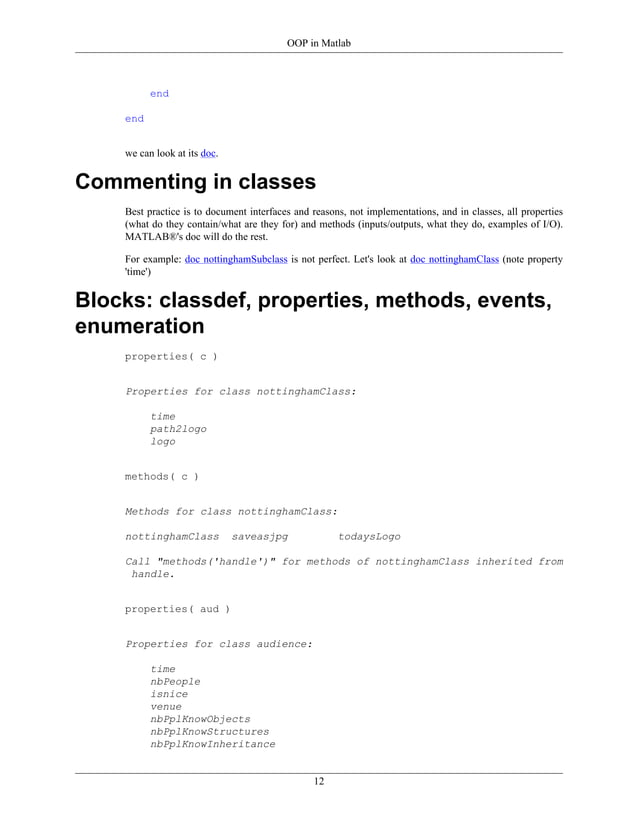 Object Oriented Programming in Matlab | PDF Object Oriented Programming in Matlab | PDF