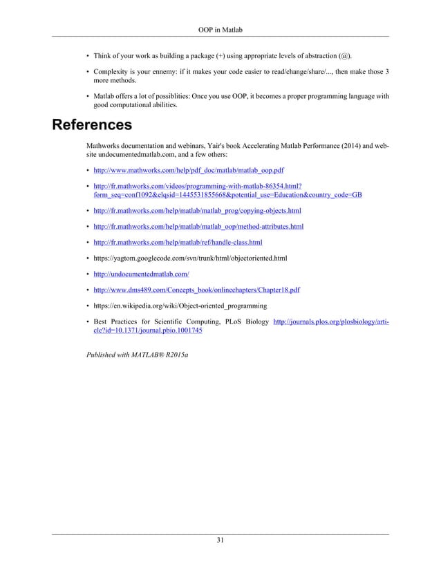 Object Oriented Programming In Matlab Pdf Programming Languages