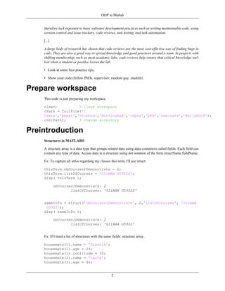 Object Oriented Programming in Matlab | PDF