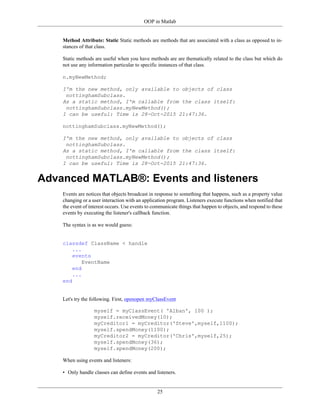 Object Oriented Programming in Matlab | PDF