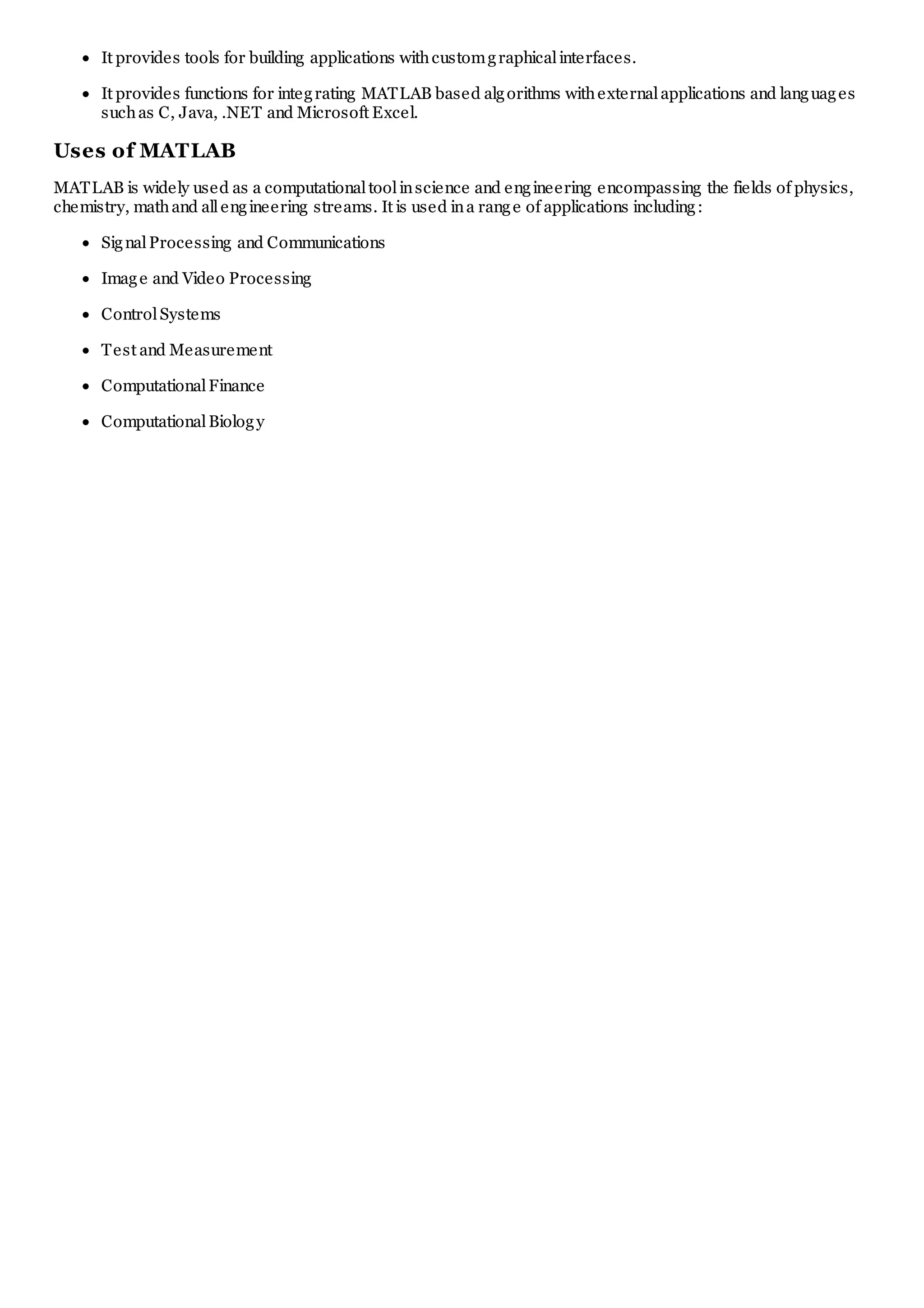 Matlab Overview Pdf Programming Languages Computing