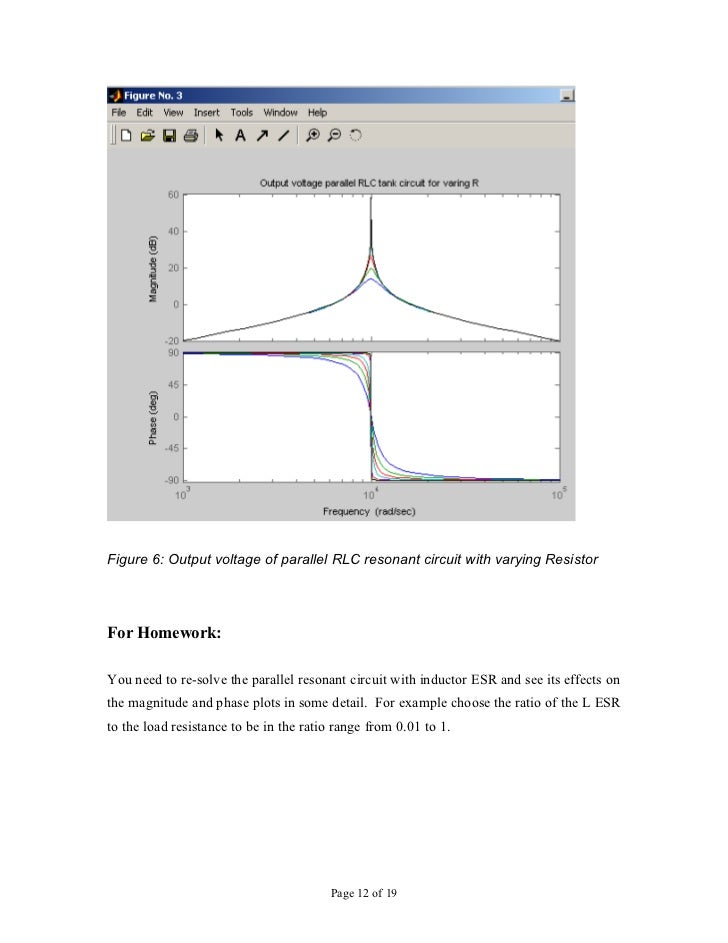 MATLAB SIMULATIONS OF PARALLEL RESONANT CIRCUIT MATLAB SIMULATIONS OF PARALLEL RESONANT CIRCUIT