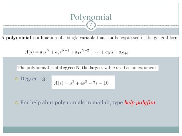 Matlab polynimials and curve fitting