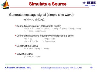 Simulating communication systems with MATLAB: An introduction | PPT