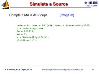 Simulating communication systems with MATLAB: An introduction | PPT