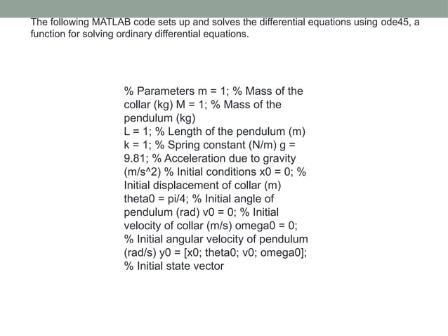 MATLAB Modeling of a Pendulum on Elastic Support.pptx