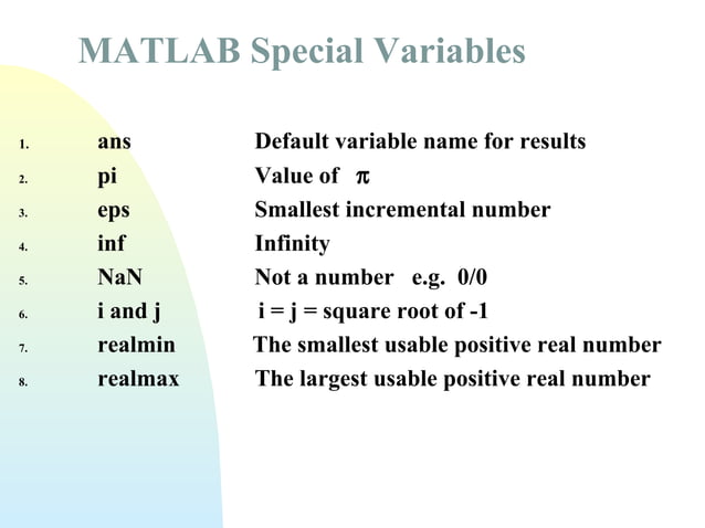Matlab practical and lab session | PPT | Programming Languages | Computing