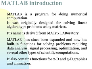 Matlab practical and lab session | PPT