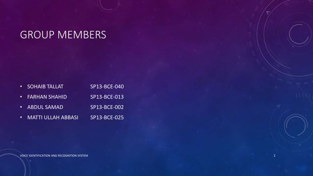 Voice Identification And Recognition System Matlab Pptx Digital Audio Computer Software