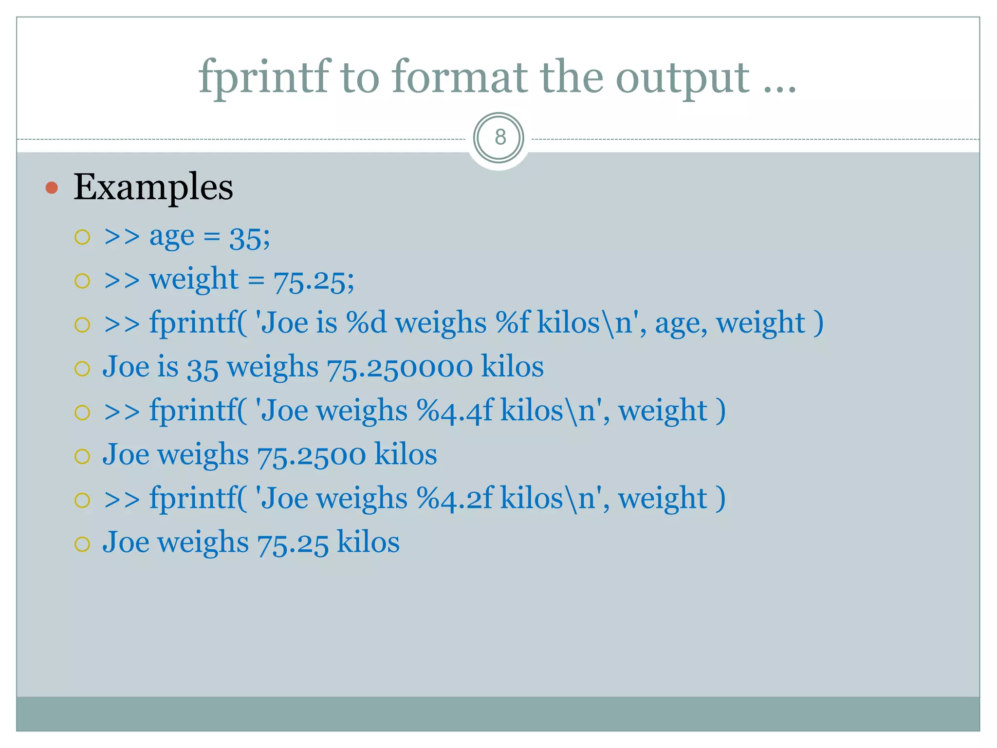 Matlab Programming Tips 2 Input And Output Commands Ppt 7310