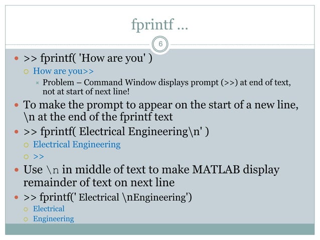 Matlab Programming Tips 2 Input And Output Commands Pptx Programming Languages Computing
